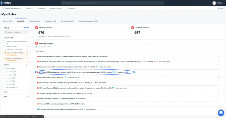 nOps | Detect Low AWS Network Utilization to Save AWS Costs