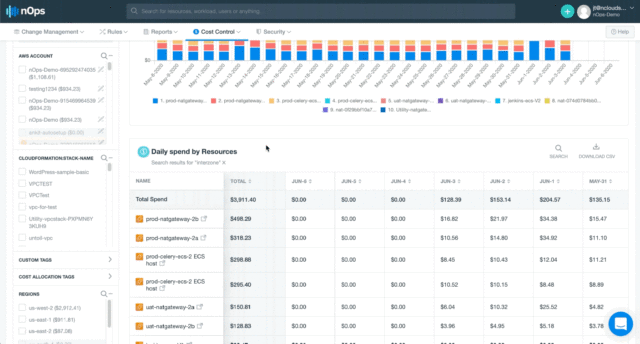 nOps | AWS Networking Data Transfer Costs by Operation