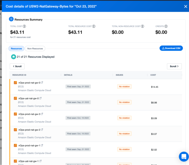 nOps | AWS Networking Data Transfer Costs by Usage Type