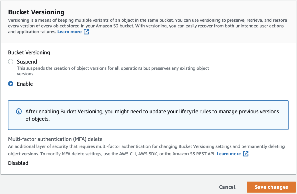 S3-003 Disabled Bucket versioning | nOps
